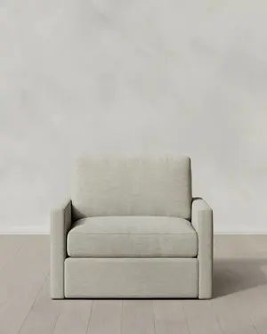 Quince Brennan Swivel Chair In Performance Basketweave - Flax
