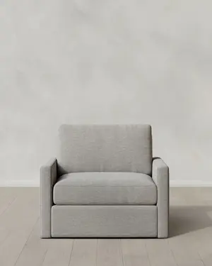 Quince Brennan Swivel Chair In Performance Basketweave - Fog