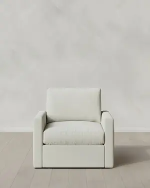 Quince Brennan Swivel Chair In Performance Basketweave - Ivory