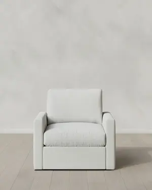 Quince Brennan Swivel Chair In Performance Basketweave - Snow