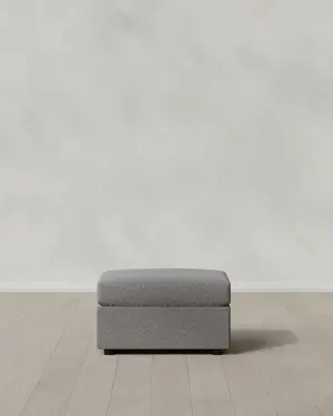 Quince Brennan Ottoman In Performance Basketweave Ash