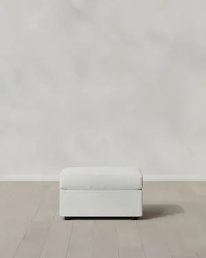 Quince Brennan Ottoman In Performance Basketweave Snow