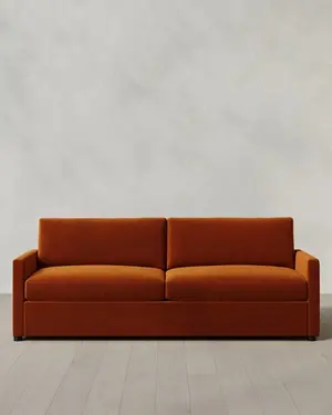 Quince Brennan Sofa In Performance Velvet - Rust