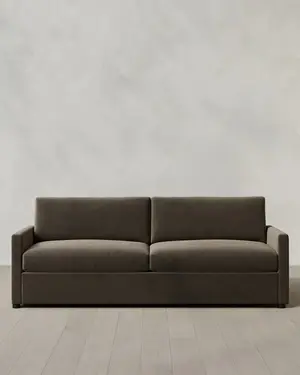 Quince Brennan Sofa In Performance Velvet - Sable