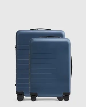 Quince Polycarbonate Suitcase Set - Navy