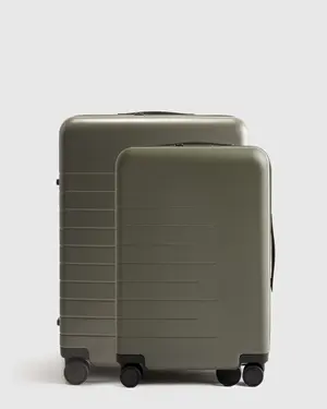 Quince Polycarbonate Suitcase Set - Olive