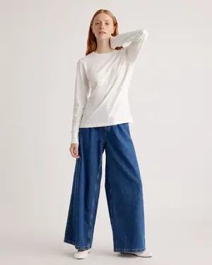 Quince Slub Long Sleeve T-shirt - White