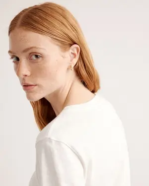 Quince Slub Long Sleeve T-shirt - White