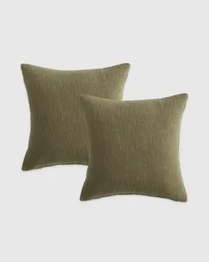 Quince Cotton Slub Pillow Cover Olive