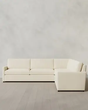 Quince Brennan L Sectional In Performance Velvet - Ivory