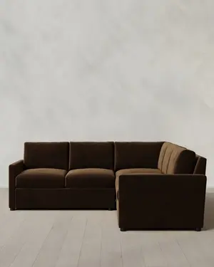 Quince Brennan L Sectional In Performance Velvet Java