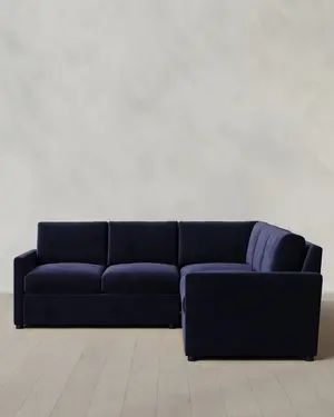 Quince Brennan L Sectional In Performance Velvet Midnight