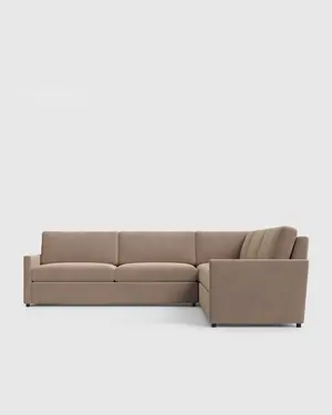 Quince Brennan L Sectional In Performance Velvet - Rust