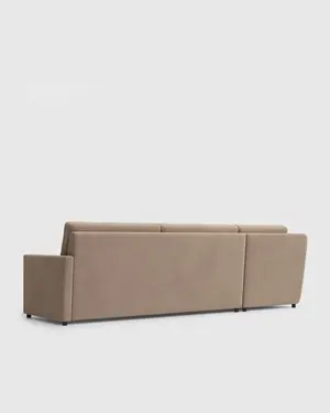 Quince Brennan L Sectional In Performance Velvet - Rust