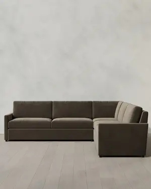 Quince Brennan L Sectional In Performance Velvet - Sable