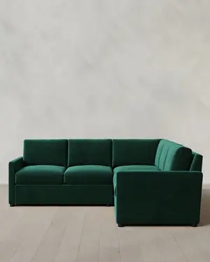 Quince Brennan L Sectional In Performance Velvet Spruce