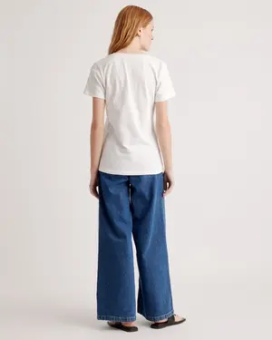 Quince Organic Cotton Slub V-neck Tee