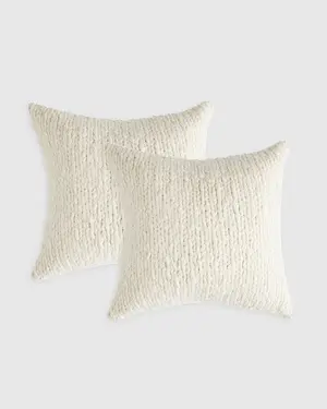 Quince Chunky Hand Knit Wool Pillow Cover - Ivory