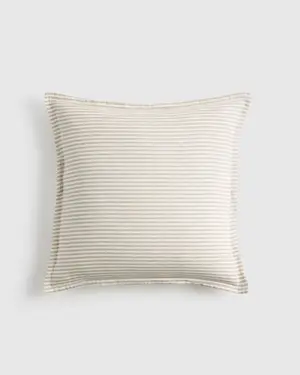 Quince European Linen Stripe Sham - Willowleaf/white Stripe