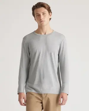 Quince Cotton Modal Long Sleeve T-shirt - Heather Grey