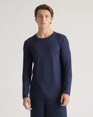 Quince Cotton Modal Long Sleeve T-shirt - Navy