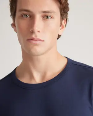 Quince Cotton Modal Long Sleeve T-shirt - Navy