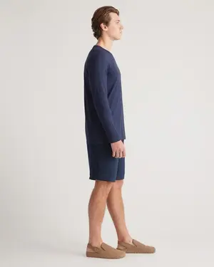 Quince Cotton Modal Long Sleeve T-shirt - Navy