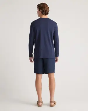 Quince Cotton Modal Long Sleeve T-shirt - Navy