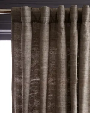 Quince Raw Silk Curtain Single Panel - Grey
