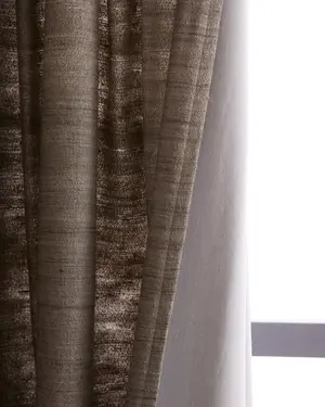 Quince Raw Silk Curtain Single Panel - Grey
