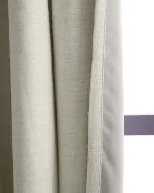 Quince Raw Silk Room Darkening Curtain Single Panel - Ivory