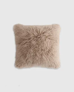 Quince Luxe Mongolian Lamb Pillow Cover - Khaki