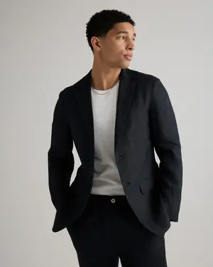 Quince 100% European Linen Blazer - Black