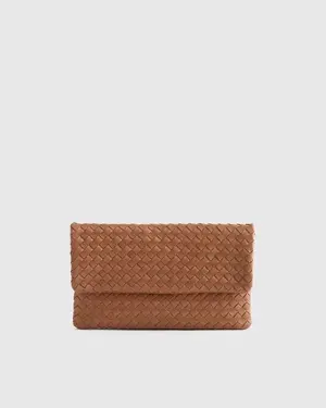 Quince Marina Convertible Clutch - Cognac