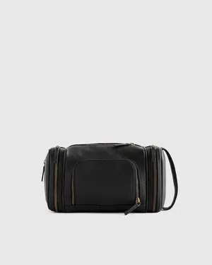 Quince Nappa Leather Toiletry Bag Black