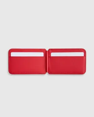 Quince Leather Magsafe Wallet & Phone Stand - Red