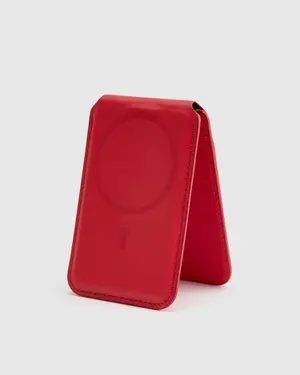 Quince Leather Magsafe Wallet & Phone Stand - Red