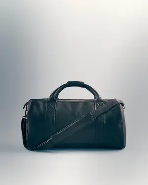 Quince Nappa Leather Duffle Bag - Black