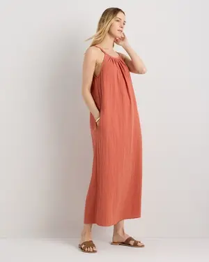 Quince Gauze Sleeveless Maxi Dress - Spiced Orange