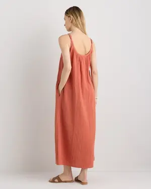 Quince Gauze Sleeveless Maxi Dress - Spiced Orange