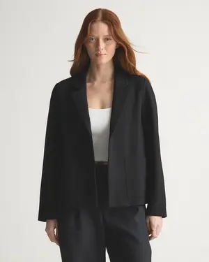 Quince Ultra-stretch Ponte Open Blazer - Black