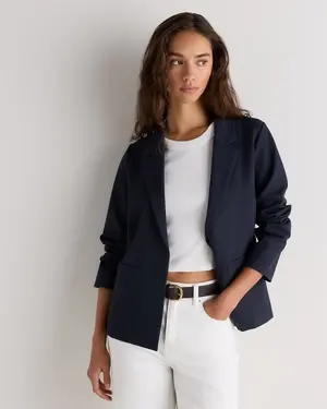 Quince Ultra-stretch Ponte Open Blazer - Navy