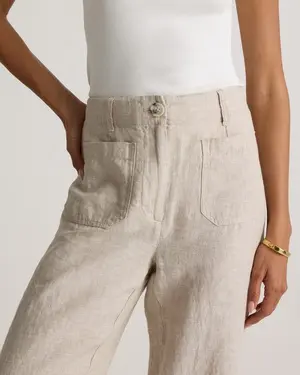 Quince Linen Wide Leg Pants - Flax