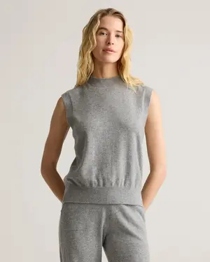 Women's Mock Neck Cashmere Sweater Vest