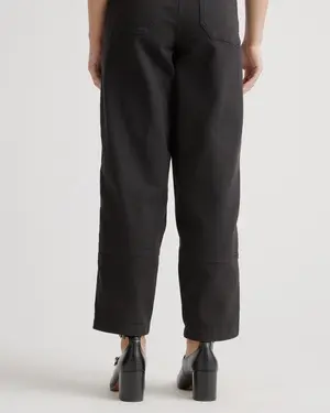 Quince Organic Stretch Cotton Twill Barrel Pants - Black