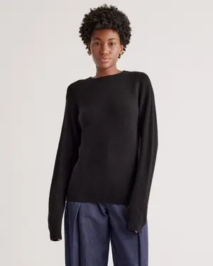 Quince 100% Yak Wool Crewneck Sweater - Black