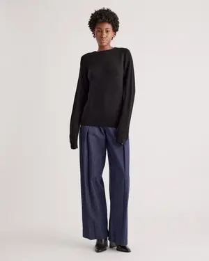 Quince 100% Yak Wool Crewneck Sweater - Black