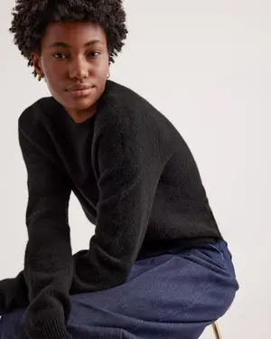 Quince 100% Yak Wool Crewneck Sweater - Black