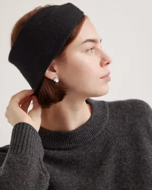 Quince Mongolian Cashmere Twist Headband - Black