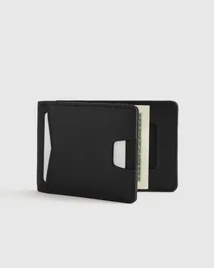 Quince Italian Leather Money-clip Wallet - Black